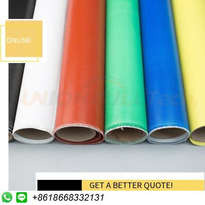 China Colored Silicone Coated Glass Fiber Fabric 15oz 0.45mm Thick for Heat Insulation Jackets for sale