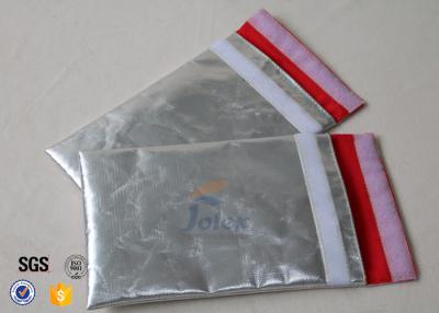 China Aluminium Foil Fiberglass Fireproof Document Bag 17×27 cm with 550°C Heat Resistance and 95% Radiant Heat Reflection for sale