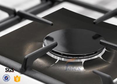 China Set Of 4 Black Stovetop Burner Protectors Non Stick Gas Range Protectors , PTFE Fiberglass Fabric for sale