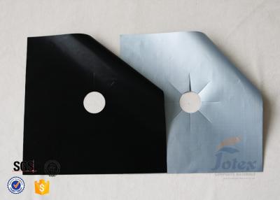 China 27x27cm Black / Silver PTFE Coated Gas Range Liners Stovetop Burner Protectors for sale