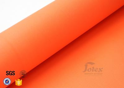 China Orange 7.7oz 0.25mm Acrylic Coated Fibreglass Fabric Plain Weave Heat resistance for sale