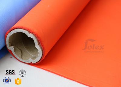 China Orange Acrylic Coated Fibreglass Fabric 8.3oz 39 Inches Heat Resistant for sale