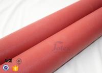 China 20oz 0.7MM Red Silicone Coated High Silica Fabric 1000℃ Fiber Glass Cloth for sale