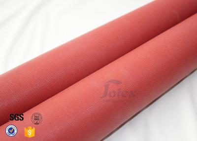 China 20oz 0.7MM Red Silicone Coated High Silica Fabric 1000℃ Fiber Glass Cloth for sale