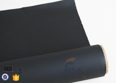 China Black PU Coated Fiberglass Fabric 0.5mm 530gsm Welding Blanket Materials for sale