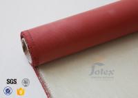 China 800℃ One Side Red Silicone Coated High Silica Glass Fiber 0.8MM 700GSM High Strength for sale