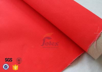 China Industrial Fiberglass Fire Blanket 0.45mm Red Acrylic Coated Fiberglass Cloth for sale
