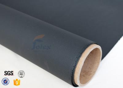 China 0.45mm 530gsm Black PU Fiberglass Fabric For Welding Thermal Insualtion for sale
