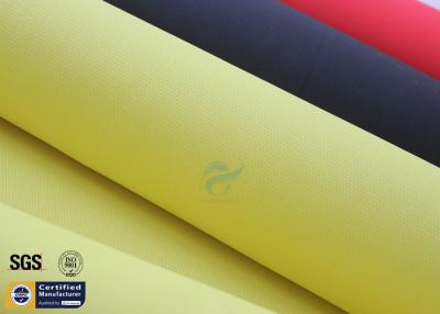 China Acrylic Coated Fiberglass Fabric 490GSM Yellow 550℃ Welding Blanket Curtains for sale