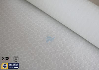 China White Silicone Coated Fiberglass Fabric Hot Ashes BBQ Apron Cloth 300GSM Checked for sale