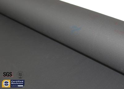 China Acrylic Coated Fiberglass Fire Blanket Fabric Welding Protection Black 0.43MM for sale