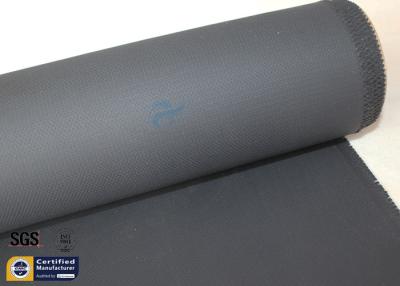 China Black Acrylic Coated Fiberglass Fire Blanket 3732 0.43MM Chemical Resistant for sale