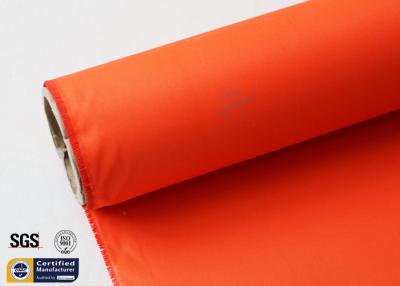 China Orange Acrylic Coated Fibreglass Fabric 260GSM Chemical Resistant Fire Blanket for sale