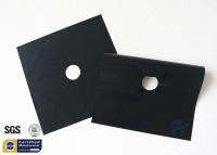 China PTFE Coated Fiberglass Fabric 260℃ 27X27CM Black Stovetop Burner Protector for sale