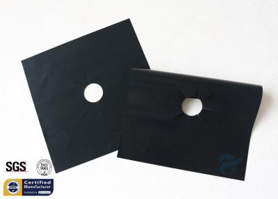China PTFE Coated Fiberglass Fabric 260℃ 27X27CM Black Stovetop Burner Protector for sale
