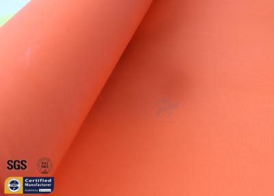 China Orange Acrylic Coated Fibreglass Fabric 260GSM 0.22MM Fire Resistant 39