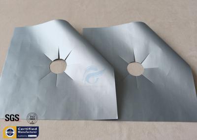 China PTFE Coated Fiberglass Fabric Non Stick Stovetop Burner Protector Silver for sale