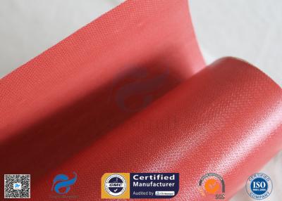 China 1000mm x 50m Double-Sided Red Silicone Coated Fiberglass Fabric - 40/40g Coating, 550°C Temperature Resistance for sale