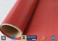 China Removable Insulation Jacket 0.45mm Red Color 510g Silicone Coated Fiberglass Fabric for sale