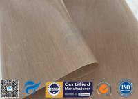 China Non Stick 0.12mm Brown PTFE Coated Fiberglass Fabric For Press Machine for sale