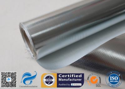 China 0.43mm Reflective Aluminium Foil Fiberglass Fabric 480g/m² for Heat Protection up to 550°C for sale