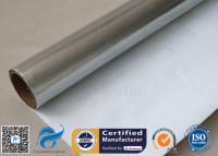 China 0.9mm Heat Resistant Silver Coated Fabric Aluminium Foil Fiberglass Fabric 1000℉ for sale