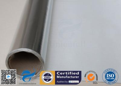 China Silver Coated Fabric 430G 0.43MM Twill Aluminium Foil Fiberglass Pipe Insulation for sale