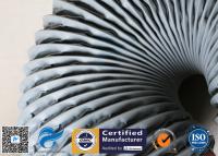 China PVC Coated Fiberglass Fabric Flexible Air Duct Grey Waterproof 200MM 5M 260℃ for sale
