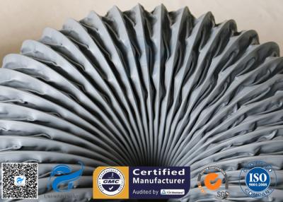 China PVC Coated Fiberglass Fabric Grey Flexible Air Ducts 200MM 260℃ Waterproof for sale