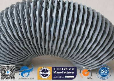 China PVC Coated Fiberglass Fabric Flexible Air Ducts 200MM Grey Waterproof Fireproof for sale