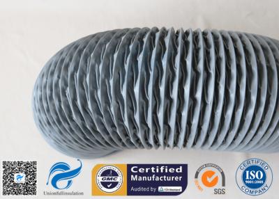 China PVC Coated Fiberglass Fabric Flexible Air Ducts 200MM 10M Grey 260℃ HAVC System for sale