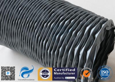 China Flexible Air Duct PVC Coated Fiberglass Fabric Grey 200MM 10M 260℃ Waterproof for sale