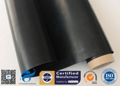 China Black PTFE Coated Fiberglass Fabric 0.25mm Cloth For Hot Press for sale