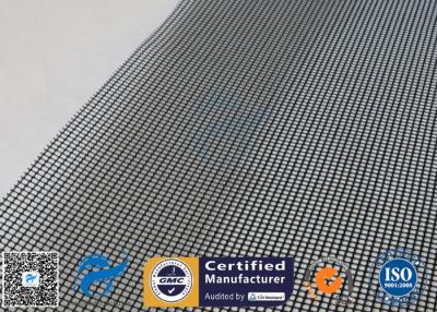 China PTFE Coated Fiberglass Open Mesh Fabric 4X4MM Black Conveyor Belt Roll 260℃ for sale
