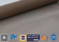 China PTFE Coated Fiberglass Fabric 4X4MM Brown Open Mesh Printing Conveyor Belt 260℃ for sale