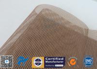 China Brown PTFE  Coated Fiberglass Mesh Fabric 600GSM 1MM Conveyor Belt Cloth for sale