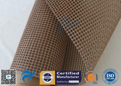 China PTFE Coated Fiberglass Mesh Fabric 600g 4x4mm Brown Conveyor Belt for sale