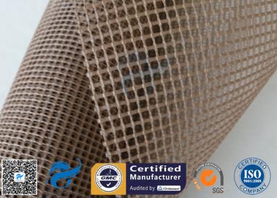 China Brown 4x4mm  PTFE Coated Fiberglass Fabric For Conveyor Belt for sale