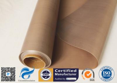 China 0.15mm 300gsm Brown PTFE Coated Fiberglass Cloth - Heat Resistant FDA Food Grade Material for sale