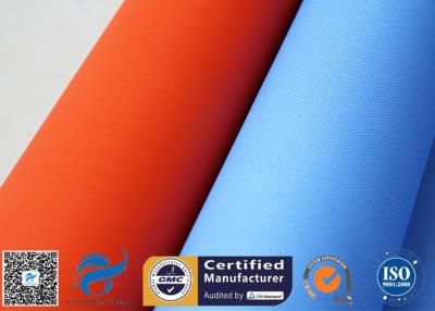 China Blue Rubber Silicone Coated Fiberglass Fabric Thermal Insulation Cover 18oz for sale