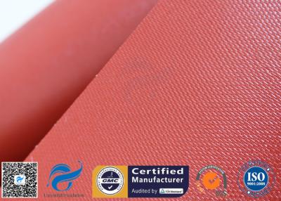 China Red Silicone Coated Fiberglass Fabric 34oz 0.85MM 39.4 Inch Heavy Duty for sale