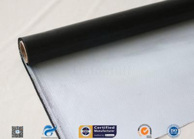 China 0.45mm Black Silicone Coated Fiberglass Fabric - 470g/m² Thermal Insulation Material with 260℃ Temperature Resistance for sale