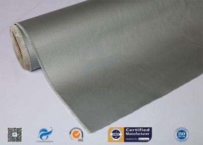 China 0.45mm High Temperature Resistant Silver Grey Silicone Coated Fiberglass Cloth for sale