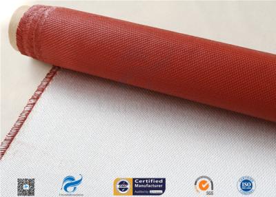 China 32OZ Red Silicone Coated Fiberglass Fabric Industrial Fire Safe Blanket 550℃ for sale