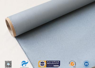 China Grey Silicone Coated Fiberglass Fabric 0.85MM Satin Weave Abrasion Resistant for sale