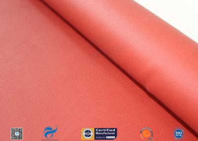 China Red Silicone Coated Fiberglass Fabric 17OZ 0.45MM Foundry Splash Protection for sale