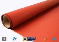 China 0.46 mm Red Fire Resistance Insulation Silicone Coated Glass Fiber Fabric for sale