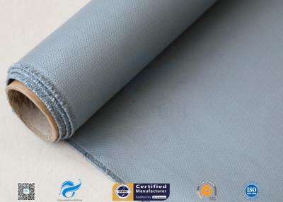 China 590G 0.45mm Grey Silicone Coated Fiberglass Fabric For Fire Resistant Blanket for sale