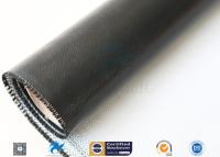 China Bright Black Silicone Coated Fiberglass Cloth 0.5mm Electrical Insulation Cover for sale