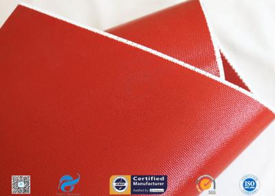 China 1010gsm Glossy Red Silicone Coated Fiberglass Fabric For Engine Insulation Parts for sale
